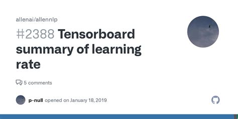 tensorboard summary of learning rate · issue 2388 · allenai allennlp
