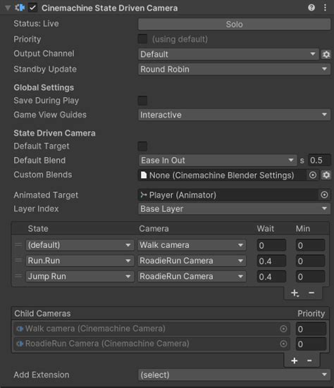 Cinemachine State Driven Camera Cinemachine 301