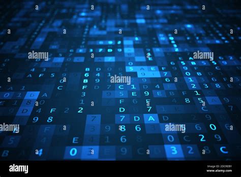 Technology Concept Hexadecimal Code Background 3d Rendered