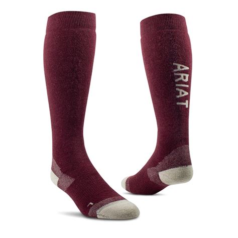 Ariat Ariattek Merino Performance Socks Tawny Port 10047278 Pakenham