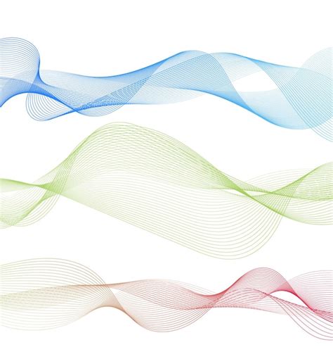 Premium Vector Abstract Set Colorful Luxury Wave On White Background