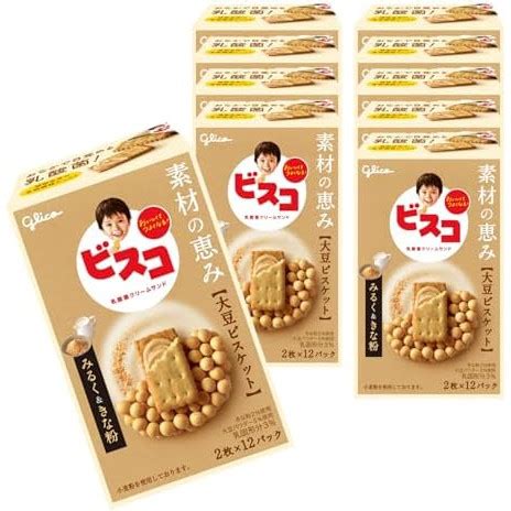 Bisco The Bounty Of Ingredients Soybeans Milk And Kinako 24 Pieces X 10