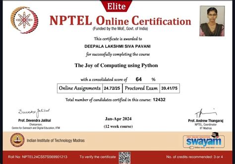 Pavani Deepala On Linkedin Python Nptel Continuouslearning Techskills