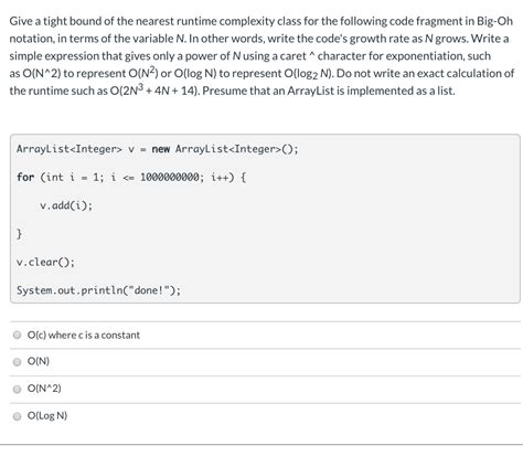 Solved Give A Tight Bound Of The Nearest Runtime Complexity Chegg