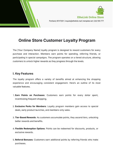 Free Online Store Customer Loyalty Program Template To Edit Online
