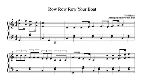 Row Row Row Your Boat Sheet Music Beautiful Piano Solo Digital