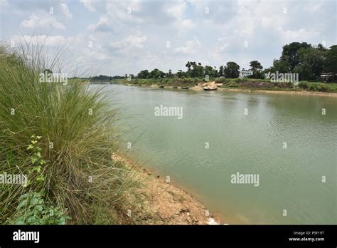 River Damodar At Batai Ghat Amta Howrah District In West Bengal