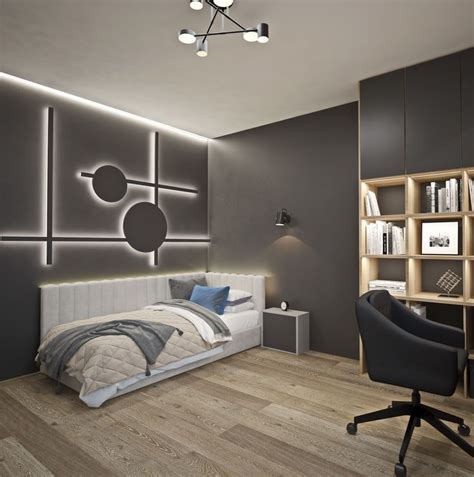 Комната для подростка Черный цвет в интерьере Комната для мальчика дизайн Дизайн Интерьер