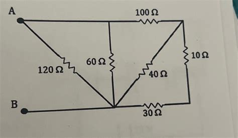 Solved Six Resistors Are Connected As Shown With The Values Chegg Com