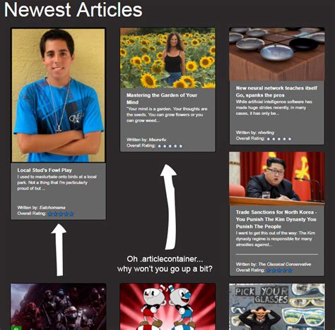 Javascript How To Circumvent Floatleft Behavior In A Masonry Layout Stack Overflow