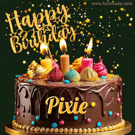 Birthday Animation For Pixie With Chocolate B Day Cake Download On