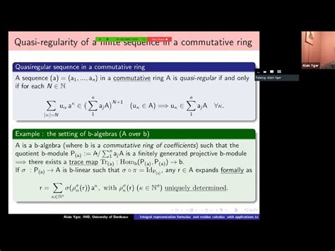 Free Video Integral Representation Formulae And Residue Calculus With
