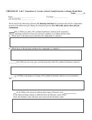 Result Sheet Lab C Separation Of A Ternary Mixture Using The Extraction Technique Pdf CHEM