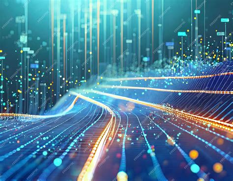 Futuristic Data Stream 3d Illustration Data Transfer Technology