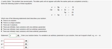 Solved 1 Point Note This Problem Has Several Parts The Chegg Com