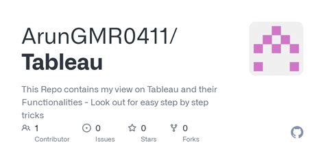 Github Arungmr0411tableau This Repo Contains My View On Tableau And