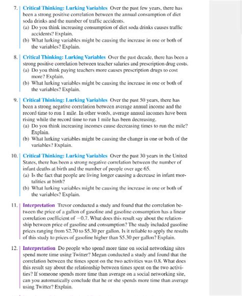 Solved 7 Critical Thinking Lurking Variables Over The Past