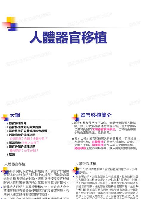 人体器官移植ppt模板下载编号lnyonkpo熊猫办公