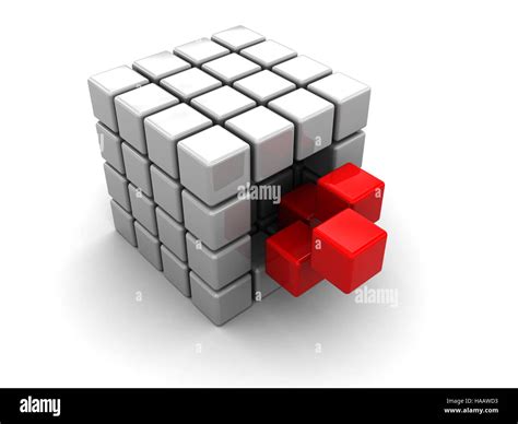 3d Illlustration Of Abstract Cube Structure Over White Background Stock