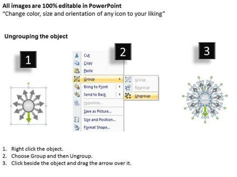 PowerPoint Presentation Diverging Processes Circular Flow Layout Network Slides