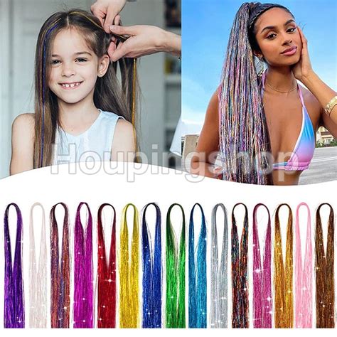 Hair Tinsel Strands For Women Girls Tinsel Hair Extensions Sparkling