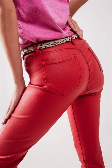 Red Matte Leather Pants Shop Ddmine