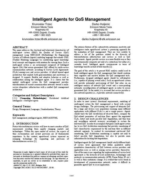 intelligent agents for qos management pdf quality of service