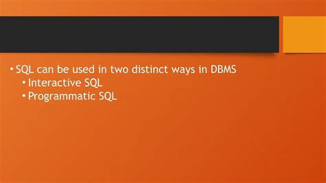 Structured Query Language In Database Pptx