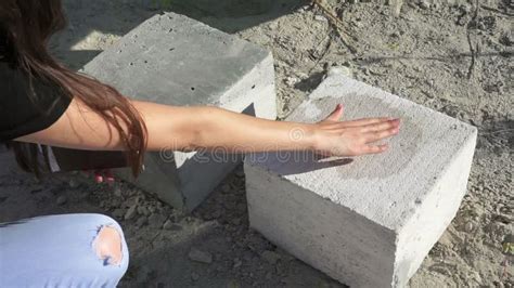 Foam Concrete Cube Floating In Water Laboratory Test Stock Footage Video Of Foamconcrete Foam