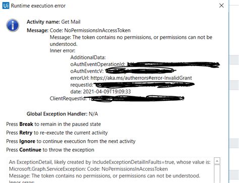 Microsoft 365 Scope Get Mail Giving Nopermissioninaccesstoken Error