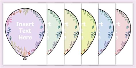 NEW Editable Pastel Display Balloons Professor Feito