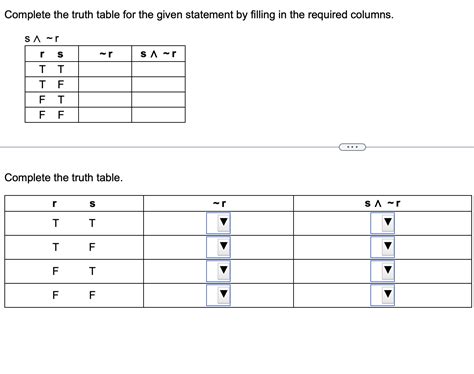 Solved Complete The Truth Table For The Given Statement By Chegg