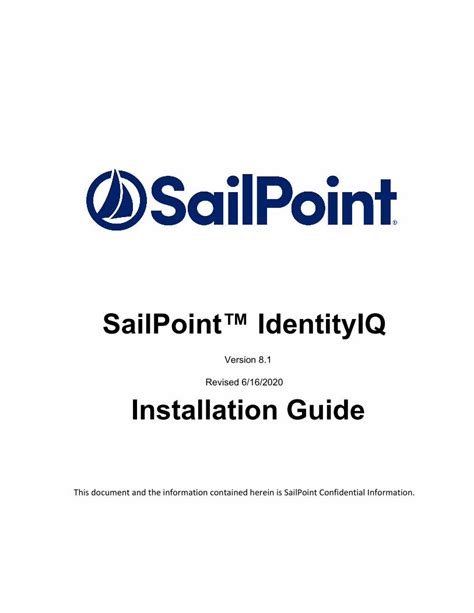 Pdf Version 81 Revised 6162020 Installation Guideopen Identity Platform — Sailpoints
