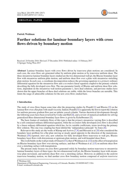 further solution for laminar boundary layer with cross flow driven by