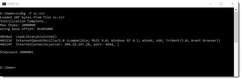 Another Quickie Using Scdbg To Analyze Shellcode Sans Internet Storm