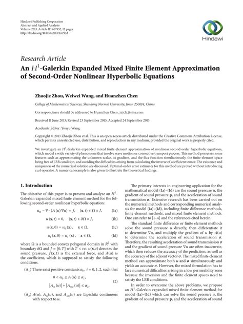 pdf an h1 galerkin expanded mixed finite element approximation of