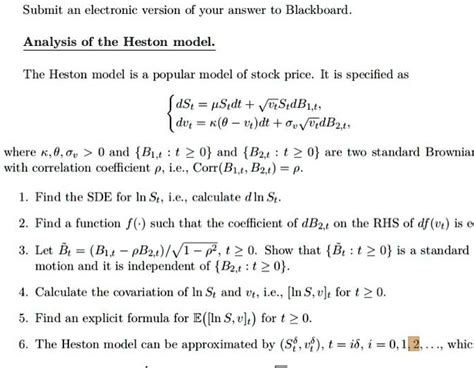 Analysis Of The Heston Model The Heston Model Is A Popular Model Of