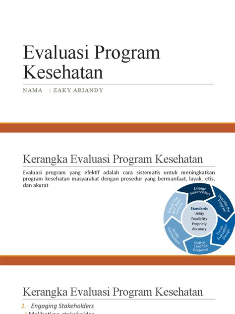 Kerangka Evaluasi Dan Monitoring Program Kesehatan Pdf