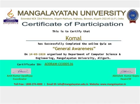 Online Quiz For Computer Science Komal Yadav