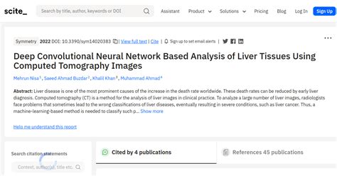 Citation Report Deep Convolutional Neural Network Based Analysis Of Liver Tissues Using