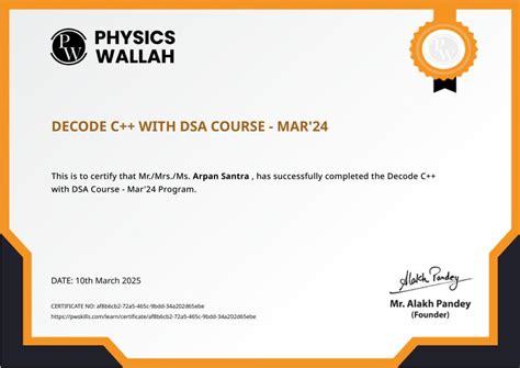 dsa c problemsolving coding computerscience tech pwskills learning… arpan santra