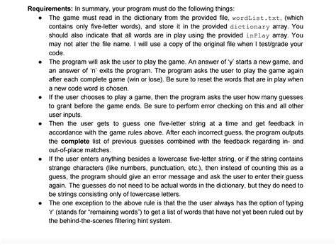 Solved Need Help Finishing A Java Word Game Program With