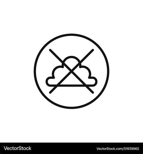 Cloud Sync Disable Icon Logo Sign Outline Vector Image