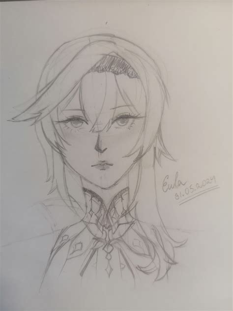 Eula Drawing Genshin Impact Hoyolab