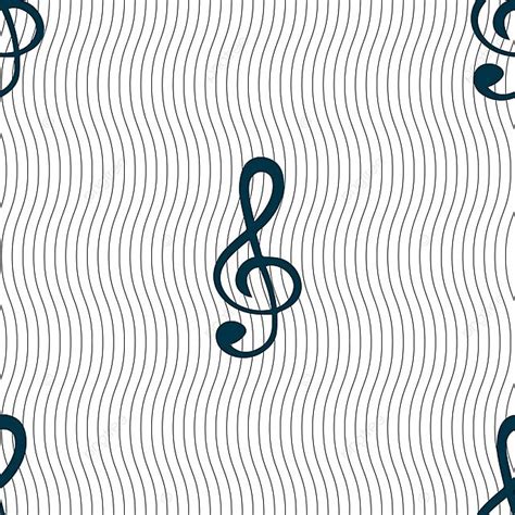 Geometric Texture Seamless Pattern Of A Treble Clef Icon In Vector