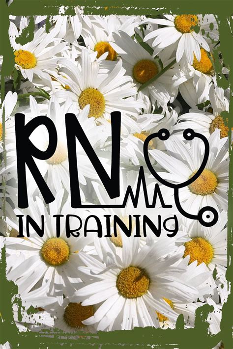 Daisy Flower Flat Canvas Wall Art Print Rn In Training Heart Beat