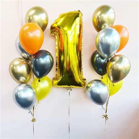 Customizable Gold 1 Number Birthday Balloons Any Age Available