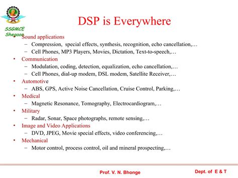 Digital Signal Processing Concepts And Real Time Applications Ppt