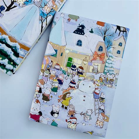 【書套】一葉 下雪布藝書衣手帳餘白hoboa5a6b6tn 書衣手工手賬可調整 蝦皮購物