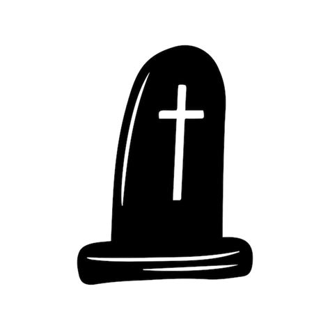 손으로 그린 묘비 무덤 흰색 배경에 고립 프리미엄 벡터